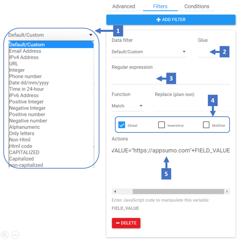 Add And Configure Dataset Properties | RTILA Web Business Automation